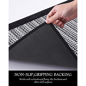 PADOOR Kitchen Rugs and Kitchen Mats Non Skid Washable - Non Slip Absorbent Kitchen Runner Rugs for Floor, Machine Washable Standing Mats for in Front of Sink,Laundry Room,Hallway(20"x70",Black)