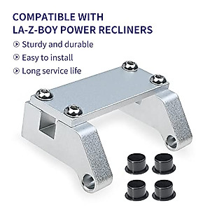 Vanshly Metal Drive Toggle Bracket Compatible with La-Z-Boy Lazyboy Power Recliners Silver Aluminum Repair Parts with 4 Plastic Split Bushings