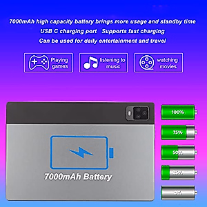 DAUERHAFT 10 Inch Tablet, 8 Core CPU Tablet PC, 8GB 256GB Tablet, IPS Screen HD Tablet, 5G WiFi Tablet, 7000mAh, Fast Charging Support Calling Tablet for Android 12 with Dual Cameras(Grey)