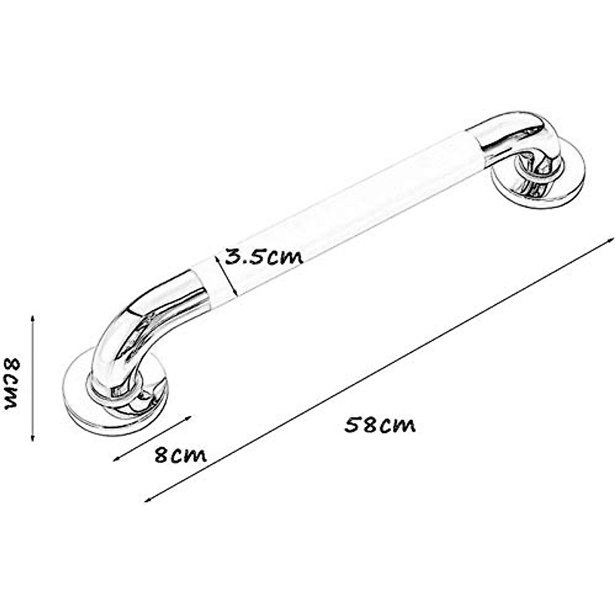 Bathroom Grab Bar Handrail Bath Handle Grab Bar, Grab Rails,elderly Pregnant Women, Safe Non-slip Barrier-free Bathroom Handrail, Bathtub, Kitchen Grab Bar Bathtub Handle