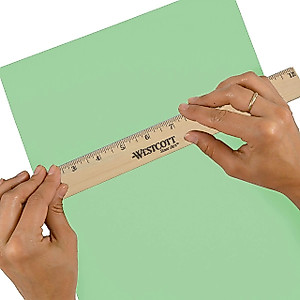 Westcott Wood 12" School Ruler Scaled in 1/16" (103810), Assorted Colors, Letter (10381)