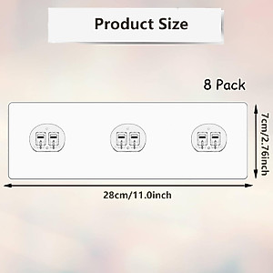 SHEHARUHI 8 PCS Shower Caddy Adhesive Replacement, Bathroom Organizer Hanging Hook, 13'' x 3.9'' x 1.2'', Painted, Wall Mount, Unisex