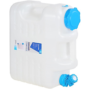 REDCAMP 4.9 Gallon Water Container with Spigot, Portable Emergency Water Storage Tank, BPA Free Water Jug for Camping Outdoor Hiking (18.5L, White)