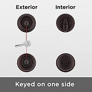 Kwikset 99910-035 Juno Entry Door Knob and Single Cylinder Deadbolt Combo Pack, Venetian Bronze