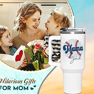 Personalized Baseball Mama Tumbler 40oz, Baseball Mom Gift Ideas, Baseballs Coffee Travel Mug, Mother's Day Gift, New Moms Gifts, Birthday gifts for women, Christmas