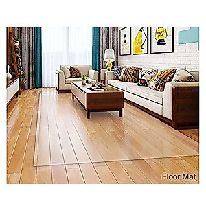 Clear PVC Desk Chair Mat PVC Floor Protection Pad Door Mat for Hardwood Floor, 1.5MM Thick Clear Floor Protector Carpet for Hard Surface Floors, Non Slip Easy Clean Area Rug Pad,110cm/130cm/150cm wide