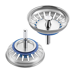 2 Pack Kitchen Sink Basket Strainer Replacement for Standard Drains Stainless Steel For Kitchen Public Facilities