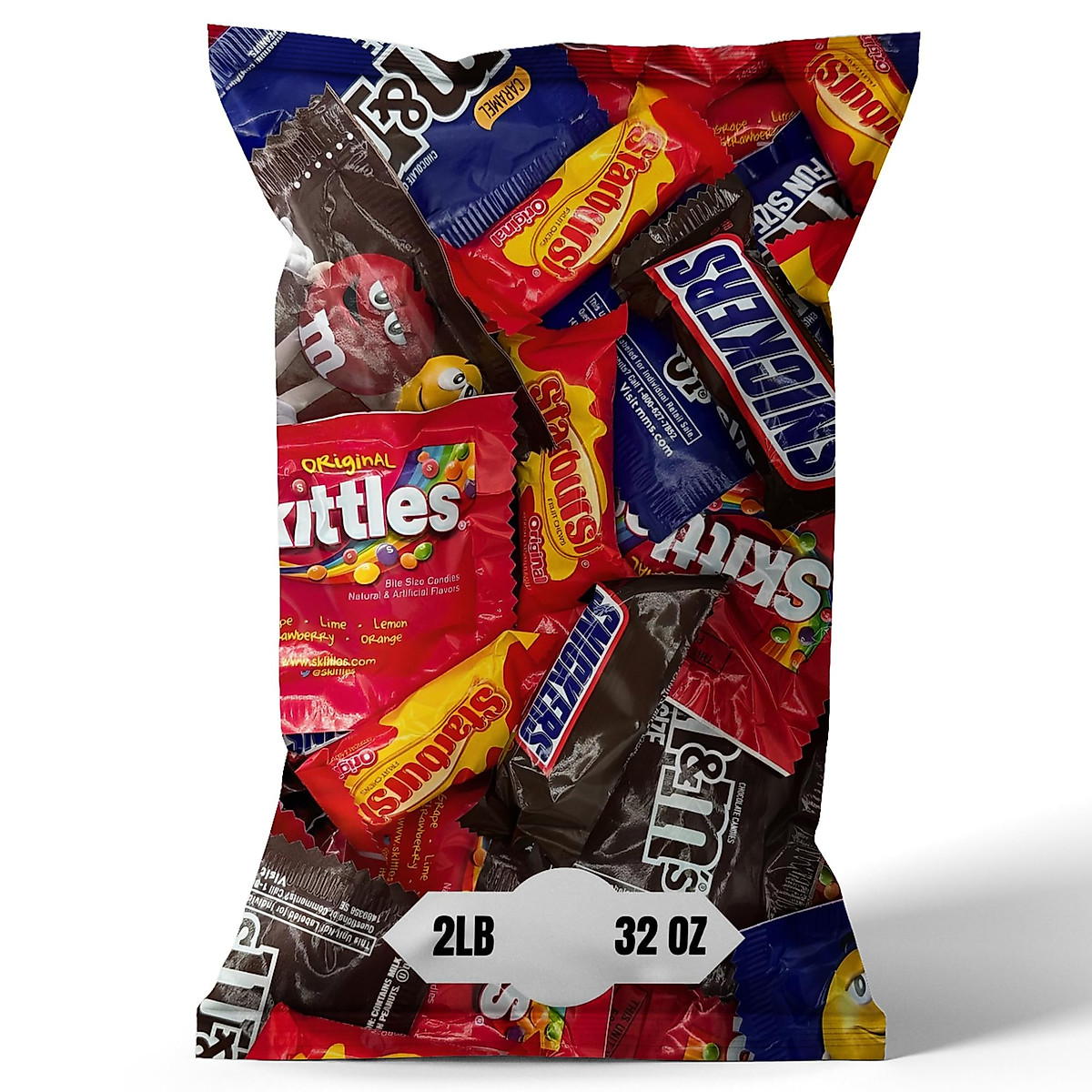 Halloween Assorted Bulk Candy Mix - Snickers, Skittles, Starburst, M&M's, and Caramel M&M's (32 Ounces)
