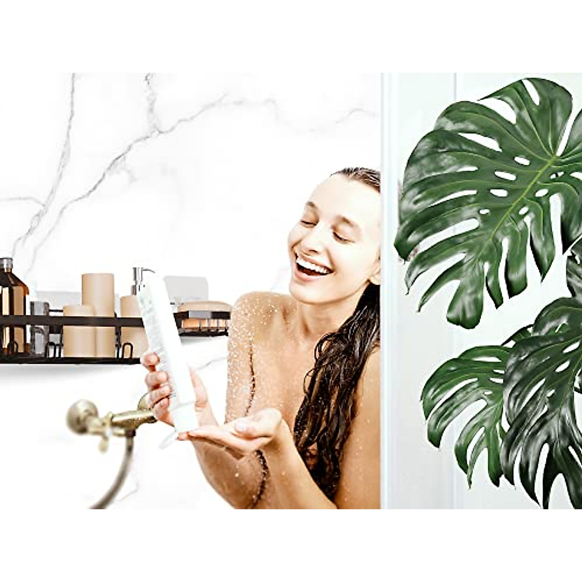 Bohemio Trends Shower Shelf - Premium Shower Caddy for Shower Organization - Adhesive Shower Rack - Stainless Steel Restroom Organizer - Pack of Two