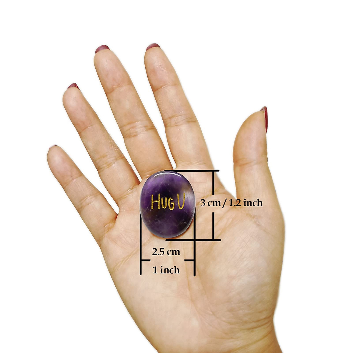 SOLICIEL Amethyst Crystal Pocket Hug, Get Well Gifts for Best Friends Thinking of You Long Distance Gifts Just Because Gift for Women Men Christmas Stocking Stuffers