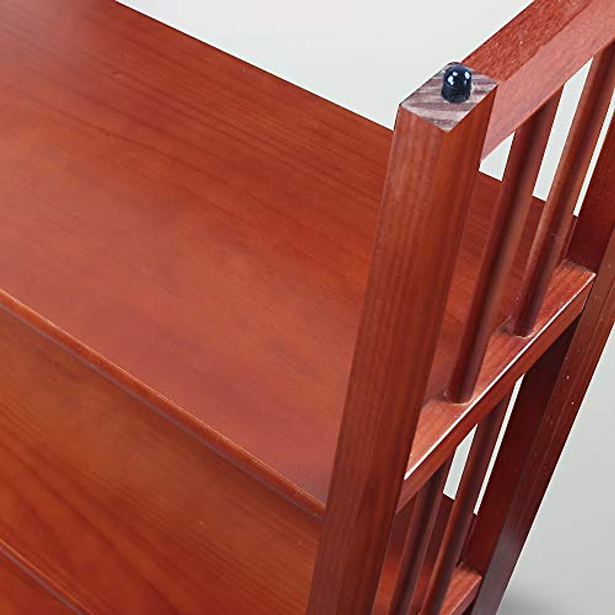 Casual Home 3-Shelf Folding Stackable Bookcase (27.5" Wide)-Mahagony