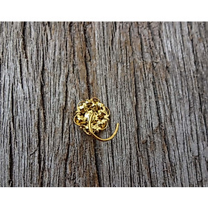 Gold Nose Piercing Indian Nose Stud Big Nose stud Gold Nose Stud Crock Screw Nose Stud Medusa Piercing Gift for her 16g Nose Stud Indian Nose Ring, Green,White