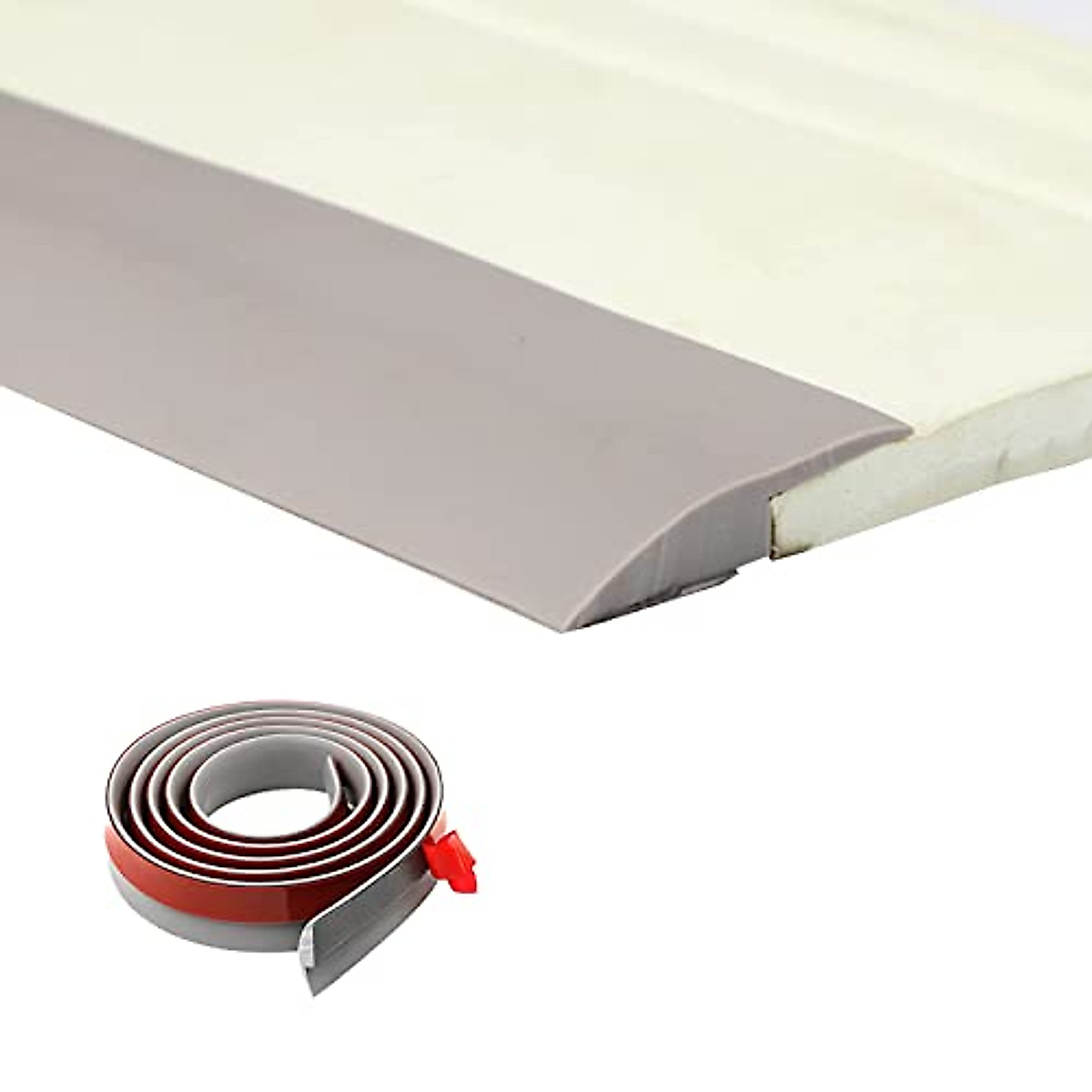 iZiv 6.56 FT PVC Floor Transition Strip, Peel and Stick Molding Trim for Threshold Transitions with a Height Less Than 5 mm, Carpet & Floor Edging Trim, Carpet to Tile Transition Strip