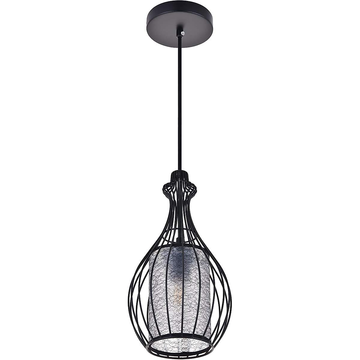 Living District Miya 1-Light Modern Metal Pendant in Black Finish