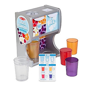 Melissa & Doug Wooden Thirst Quencher Drink Dispenser With Cups, Juice Inserts, Ice Cubes - FSC Certified