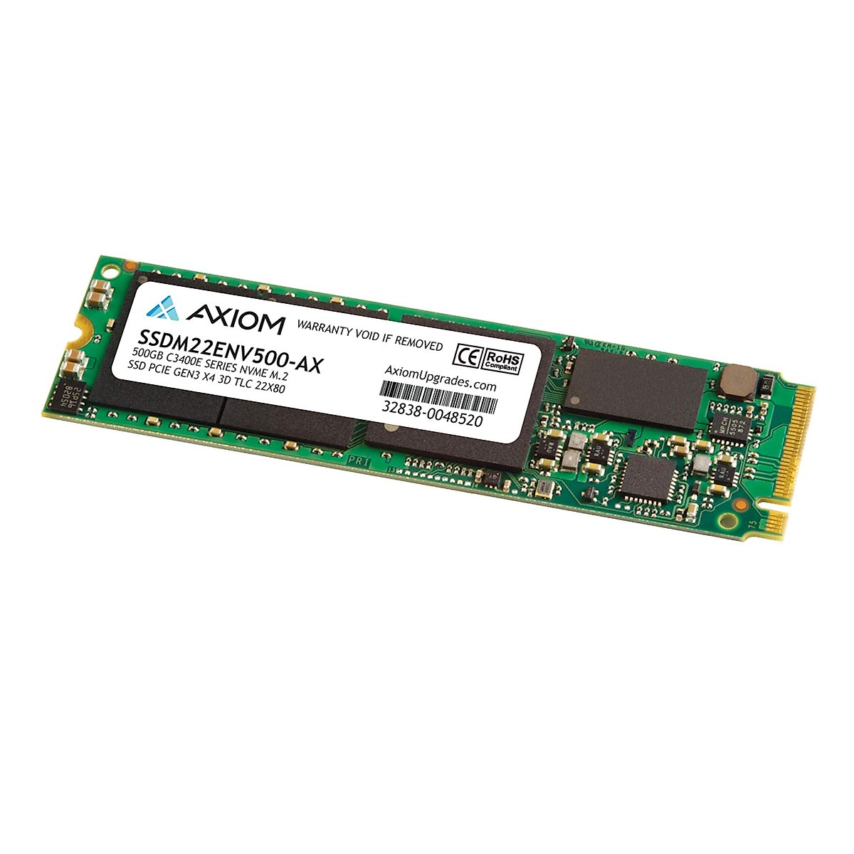 Axiom SSDM22ENV500-AX C3400e Series - Solid State Drive - encrypted - 500 GB - Internal - M.2 2280 - PCI Express 3.0 x4 (NVMe) - AES - Self-Encrypting Drive (SED), TCG Opal Encryption 2.0