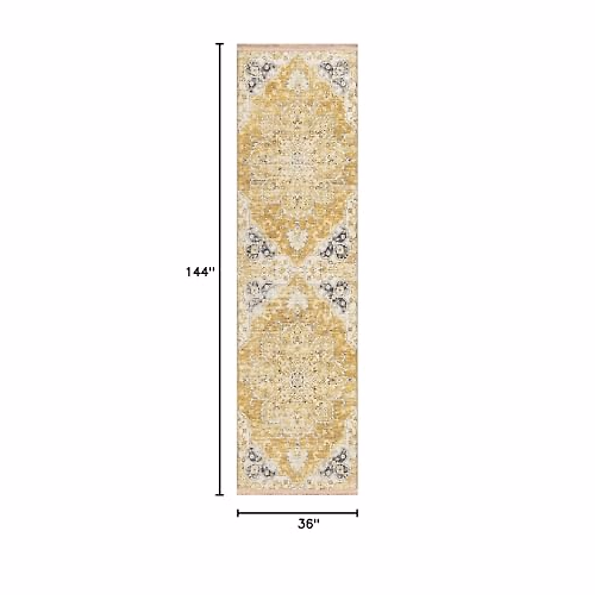 Marbella MB3 Gold Traditional Rug Runner 2' 3" X 12'