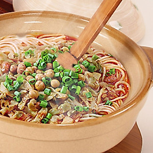 Long Handle Ramen Spoon Wooden Large Hot Pot Spoon Tortoise Drink Soup Spoons 2PCS, wooden hot pot spoon