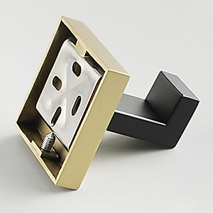 Alise Towel Hooks Single Robe Clothes Hook for Bathroom Toilet Shower Bathtub Bedroom Kitchen Wall Mount,SUS304 Stainless Steel Gold and Black Finish Pack of 4