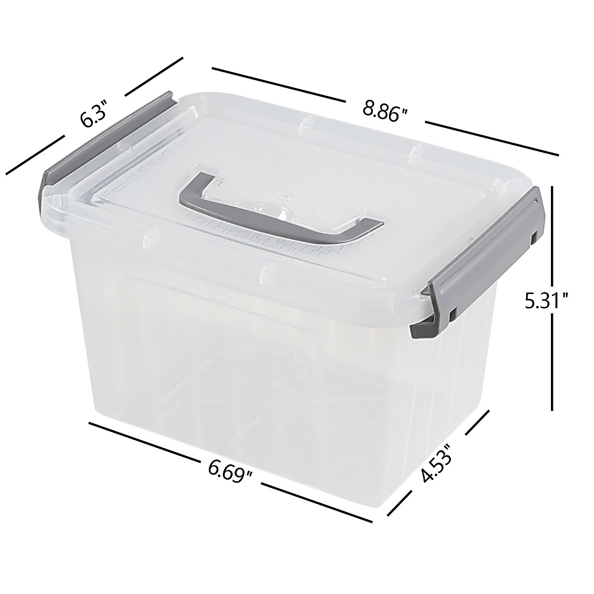 Taysisiter 3.5 Quart Small Latching Boxes, Clear Plastic Storage Bins with Handles, 6 Packs