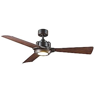 Osprey Smart Indoor and Outdoor 3-Blade Ceiling Fan 56in Oil Rubbed Bronze/Dark Walnut with 3000K LED Light Kit and Remote Control works with Alexa, Google Assistant, Samsung Things, and iOS or Android App