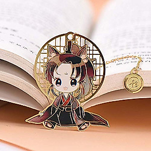 Anime Heaven Official's Blessing Bookmark Tian Guan Ci Fu Metal Hollowing Book Markers Gift for Reader, Student, Bookworm(C)