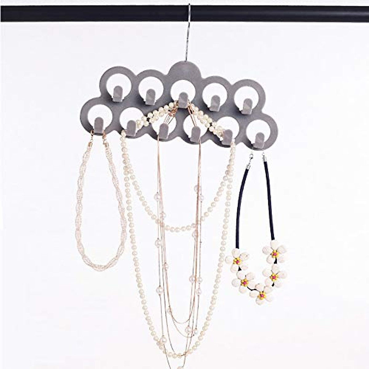 JIANWEI 2pcs Clothes Hanger, Non Slip Closet Scarf Rack, 11 Holes Velvet Swivel Hook, Space Saving Coat Hanger Suit Hangers for Men/Women/Adult(Black)