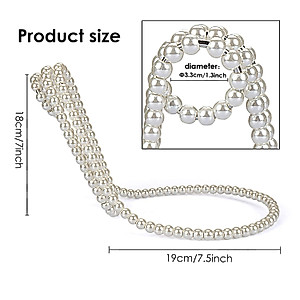 Pearl Necklace Shaped Wine Rack with Wine Corks & Dispenser, Metal Wine Bottle Holder, Wine Bottle Stand for Bar and Home Decoration (White)