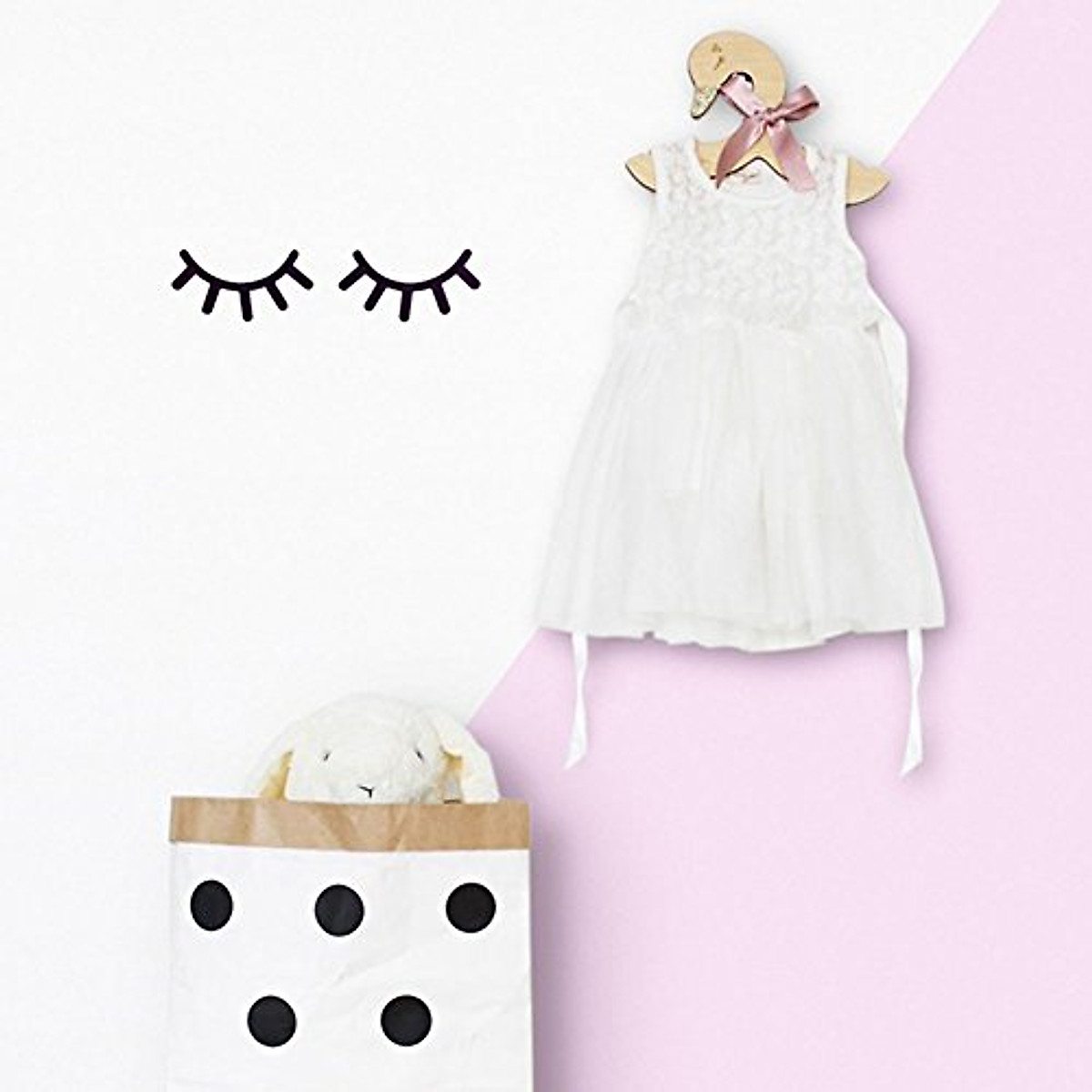 shlutesoy Swan Bowknot Wooden Hanger Kids Room Clothes Rack Home Decor Photography Prop