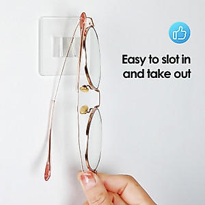 MaxGear Sunglass Organizer Wall Sunglass Holder, Acrylic Sunglasses Display, Clear Eyeglasses Storage for Office, Living Room, Bedroom, Home Decor, Glasses Stand Rack for Men, Women & Girls, 2 Pack