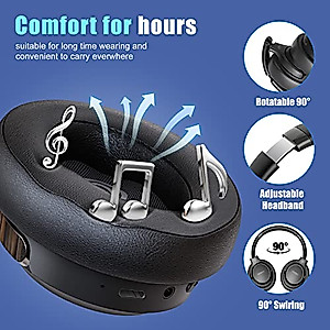 BERIBES Bluetooth Headphones Over Ear, 65H Playtime and 6 EQ Music Modes Wireless Headphones with Microphone, HiFi Stereo Foldable Lightweight Headset, Deep Bass for Home Office Cellphone PC TV