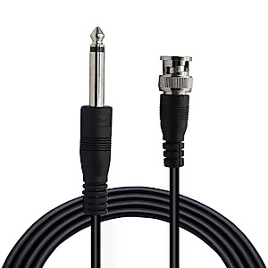 PNGKNYOCN BNC Male to 6.35mm 1/4 Inch Male Audio Cable，TS Mono Plug to BNC Plug Bidirection Connector Cable for CCTV DVR Camera Antenna Radio Etc.（2M）