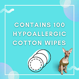 Tear Stain Wipes + Skin Balm For Dogs | Bulldog, French Bulldog, Pug, English Bulldog | Cleans & Soothes Tear Stains, Wrinkles, Folds, Tail Pockets & Paws, Anti-Itch | 100 Soft Cotton Pads