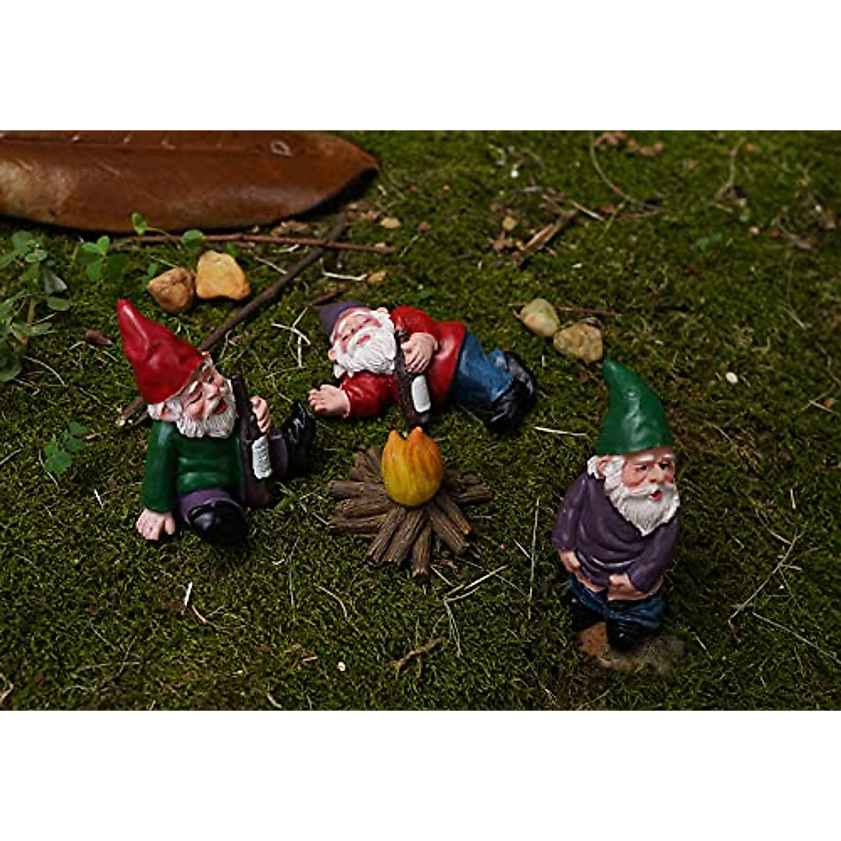 Danmu Polyresin Gnomes Garden Decorations, Garden Gnomes, Garden Gnomes Outdoor Clearance, Miniature Figurines, Fairy Garden Accessories, Fairy Garden Supplies 4 Pack