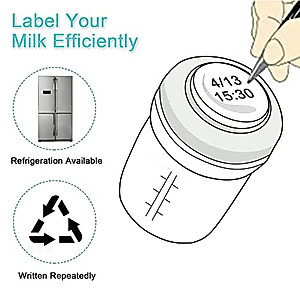 COMI Wide Neck Glass Breastmilk Collection n Storage Bottle, 4 Packs, 6oz with Screw Ring Sealing Disk; Re-markable Sealing Disc. BPA Free, Fits Breast Pumps & Nipples (2 Gray Lids + 2 Pink Lids)