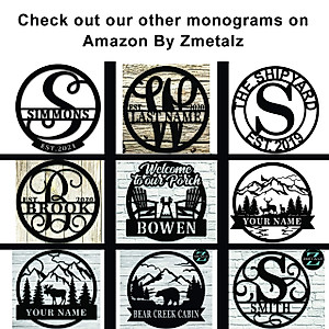 Personalized Metal Monogram Sign EST. Wedding Gift. Family Name Sign. Outdoor Name Sign. Anniversary. Last Name Sign. Metal Sign. Front Door.