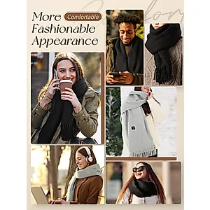Eventek Heated Scarf for Men/Women with 5500mAh Battery, 3 Temperature Settings Battery Operated Heater for Winter