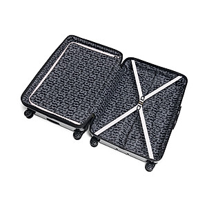 Karl Lagerfeld Paris Women's Suitcase Spinner Wheels Hardside, Deep Black, One Size