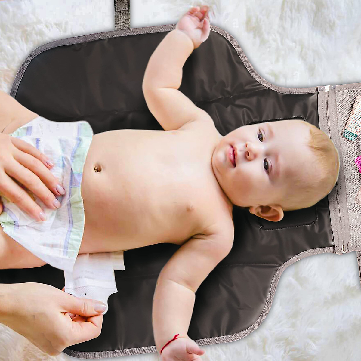 Portable Diaper Changing Pad for Diaper Bag, Waterproof Baby Changing Pad, Portable Changing Pad for Baby with Smart Wipes Pocket - Lightweight Travel Changing Pad On The Go - Baby Pad - Baby Gift