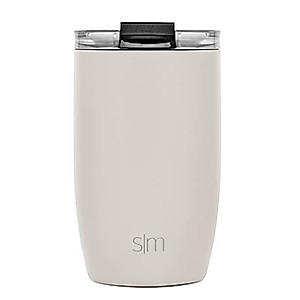 Simple Modern Travel Coffee Mug Tumbler with Flip Lid | Reusable Insulated Stainless Steel Cold Brew Iced Coffee Cup Thermos | Gifts for Women Men Him Her | Voyager Collection | 12oz | Almond Birch