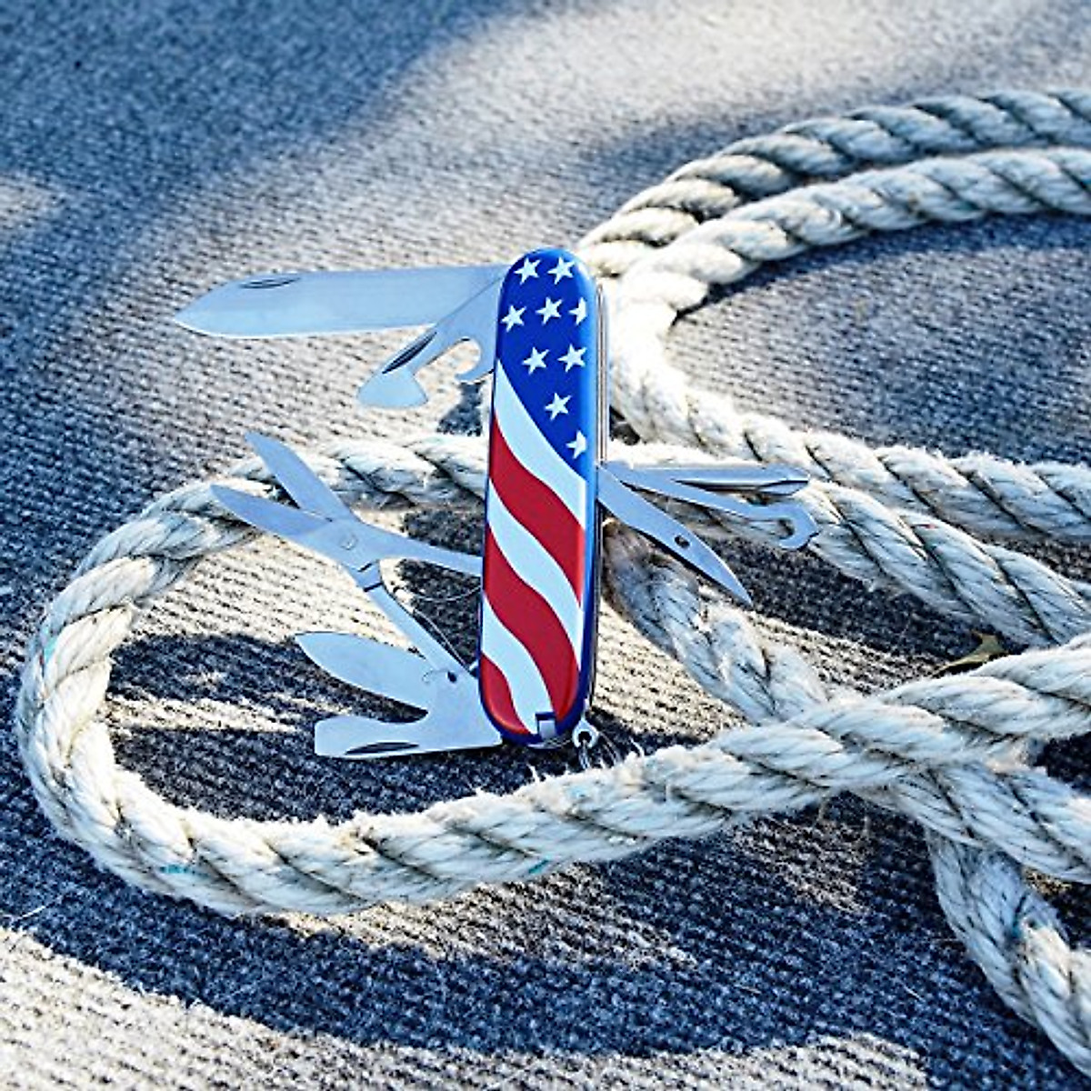 Victorinox Swiss Army Supertinker Medium Pocket Knife US Flag 91 mm