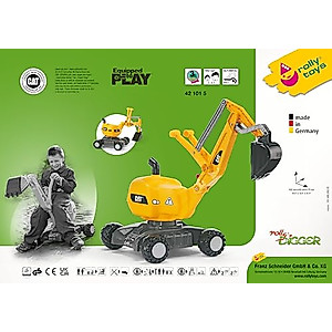 rolly toys CAT Construction Ride-On: 360-Degree Excavator/Shovel Digger, Youth Ages 3+ , Yellow