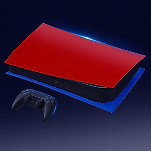 for Console, Hard Replacement Panels Plate Shell for PlayStation 5 Console Blu-Ray Edition, ABS Anti-Scratch Dust-Proof Protective Cover Faceplate Case Accessories for PS5 (Blue&Red)