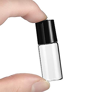 50 Pack 3ml Clear Glass Sample Vials For Essential Oils,Empty Glass Roller Bottle With Stainless Steel Roller Ball 3/4 Dram Glass Vials Perfume Roll On container-funnel,Opener,Dropper Included