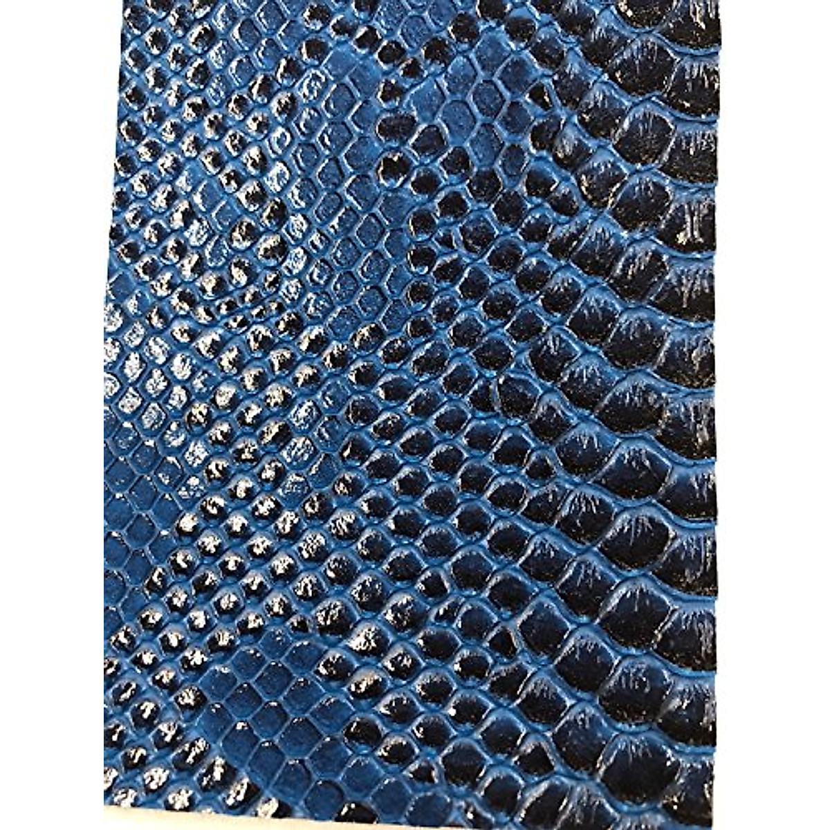 New Creations Fabric & Foam Inc, Royal Blue 53/54" Wide Snake Fake Leather Upholstery, 3-D Viper Snake Skin Texture Faux Leather PVC Vinyl Fabric By The Yard.