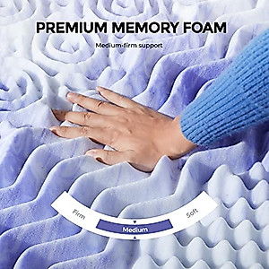 Dreamsmith 3 Inch 7-Zone Twin Memory Foam Mattress Topper, Cooling Gel Infused Foam Mattress Topper Twin for Back Pain, CertiPUR-US Certified Purple