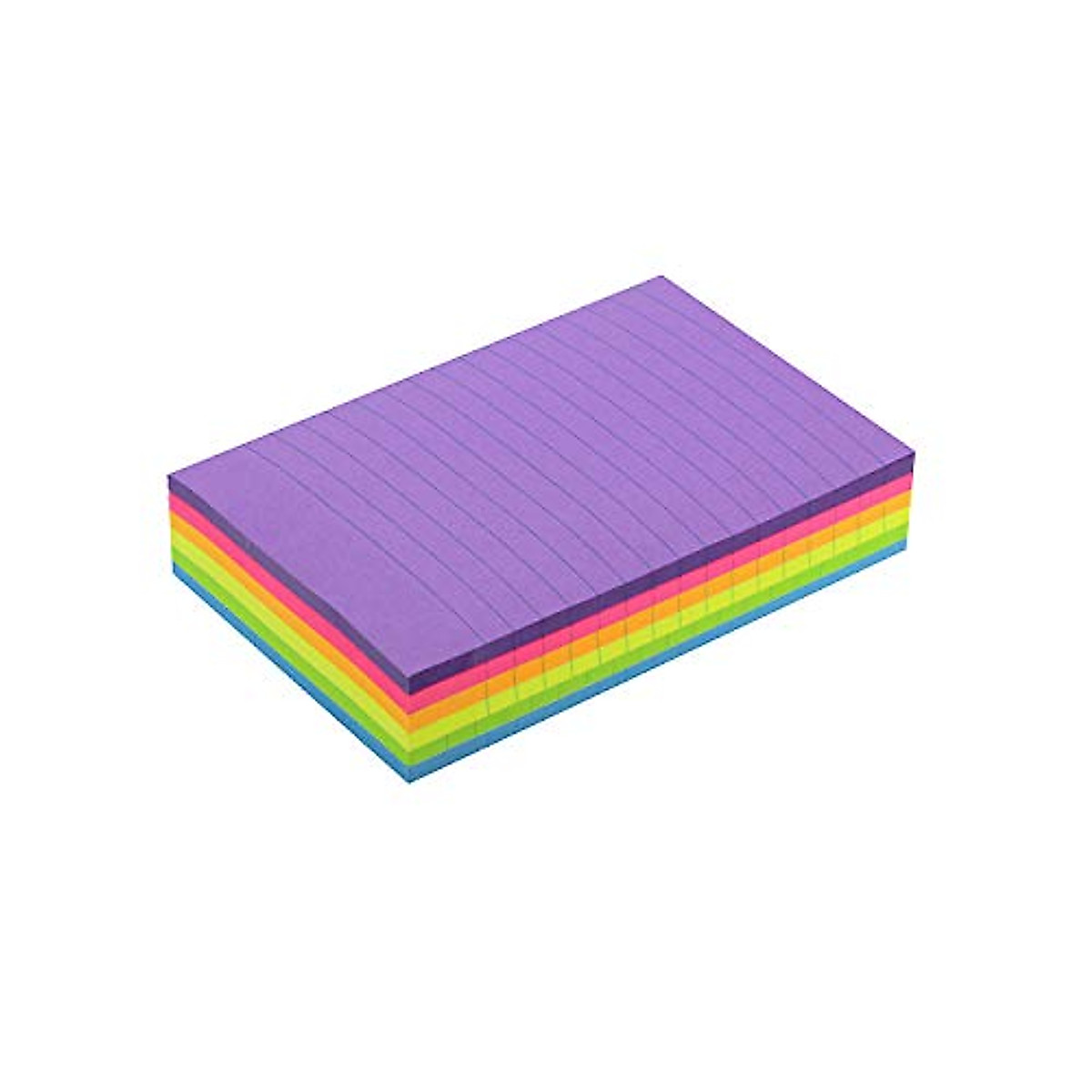 Early Buy Lined Sticky Notes with Lines 4x6 Self-Stick Notes 6 Bright Color 12 Pads, 50 Sheets/Pad