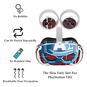 Geekria VR Headset & Controller Handle Skin Compatible with Oculus Meta Quest 2 Protective Cover, Protective Durable Scratch Resistant Cartoon Sticker
