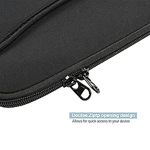 CaSZLUTION iPad Pro Sleeve for 12.9 inch New iPad Pro M2 & M1 2022-2018 with Smart/Magic Keyboard Bag Case, Neoprene Sleeve Case with Pencil Holder, Front Pocket Tablet Accessories - Black