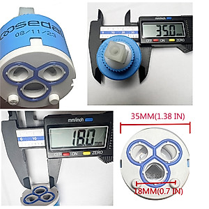 QLXAQLX SEDAL Diameter 35mm Ceramic Faucet Cartridge Replacement for Single Handle Kitchen Basin Shower Faucet Part,Ceramic Disc Single Handle Faucet Cartridge Replacement 1.38 / 35mm Diameter (1Pack)